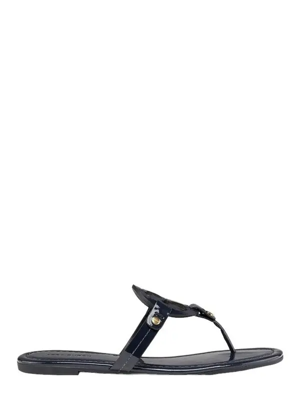 Tory Burch Miller Patent Leather Thong Sandals - Navy