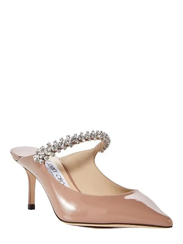 JIMMY CHOO Bing 65 Embellished Mules - Ballet Pink
