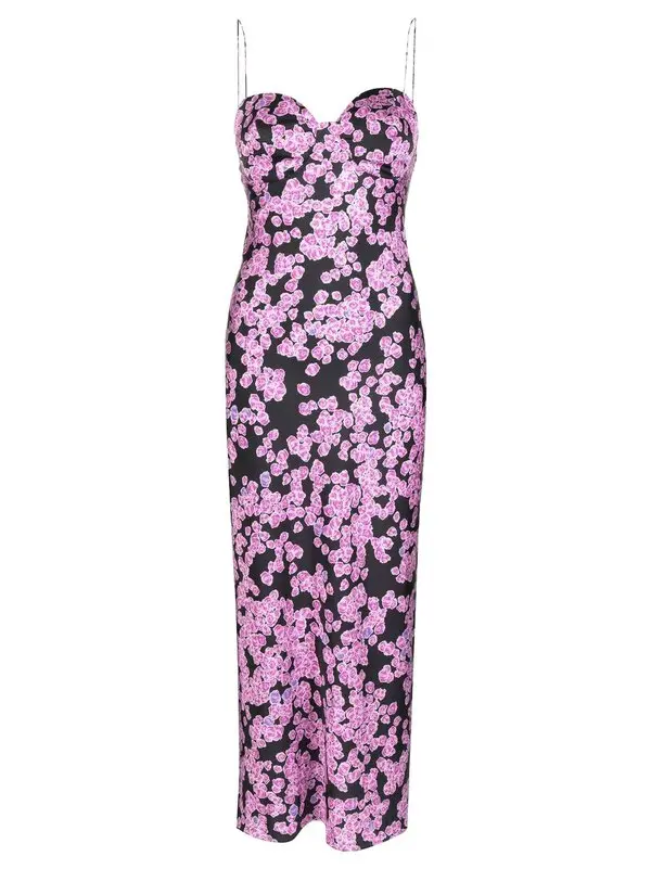 Natasha Zinko Floral-print Midi Dress - Black