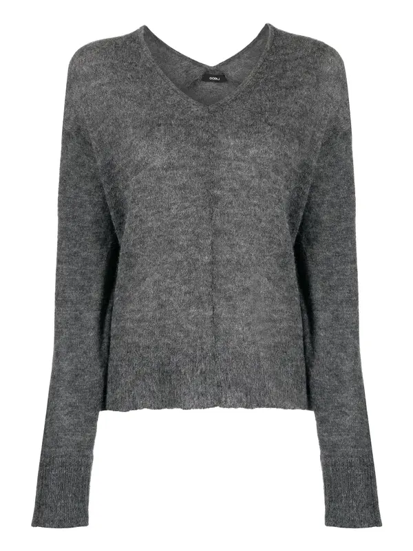 Goen.j V-neck Knitted Sweater - Grey