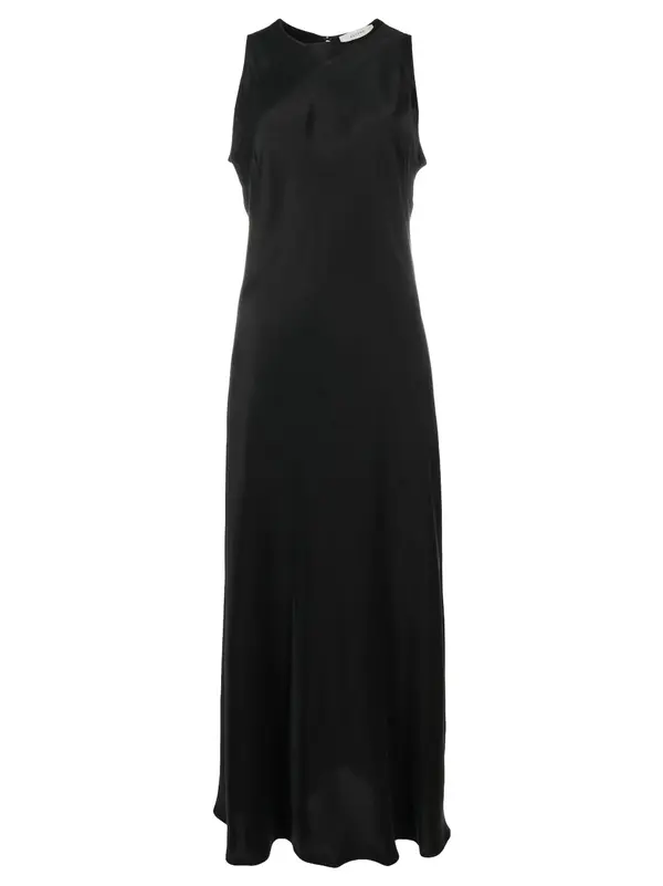 Asceno Valencia Silk Slip Dress - Black