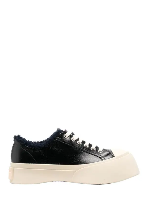 Marni Almond-toe Lace-up Sneakers - Black