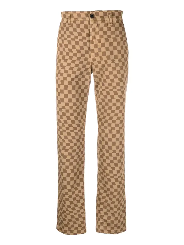 Incotex Check Pattern Straight Trousers - Neutrals