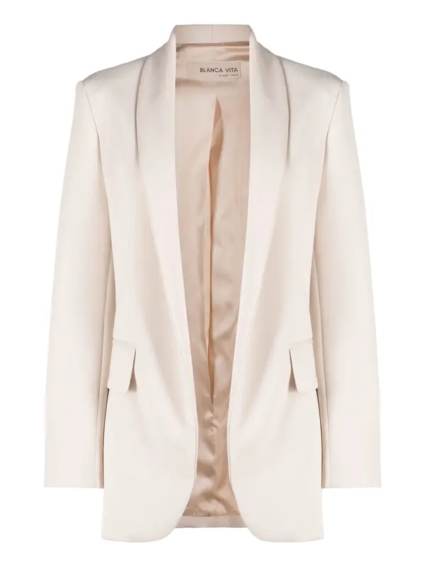 BLANCA VITA Open-front Blazer - Neutrals
