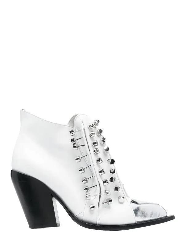 HARDOT Studded Cowboy Boots - White