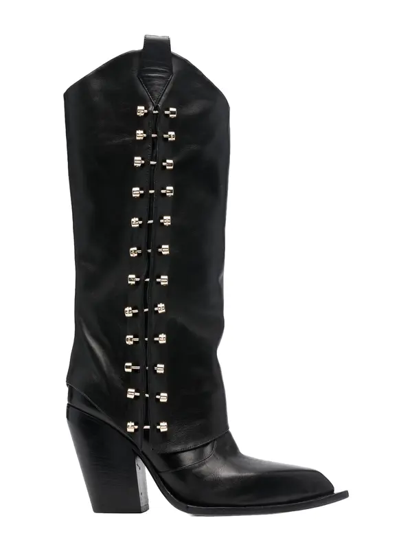 HARDOT Pointed-toe Western Boots - Black