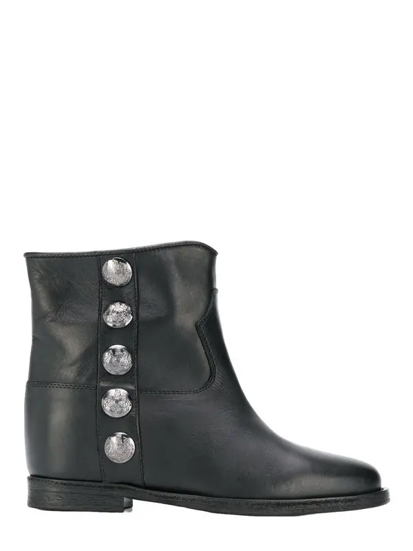 VIA ROMA 15 Studded Leather Ankle Boots - Black