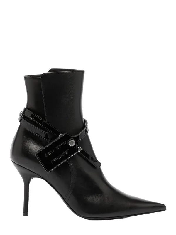 Off-White Zip Tie Stiletto Boots - Black