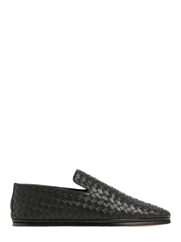Bottega Veneta Intrecciato Leather Loafers - Black
