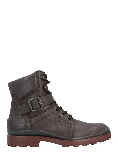 TOD'S Leather Ankle Combat Boots - Brown