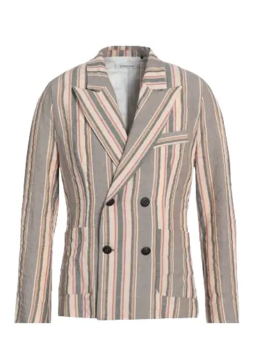 NOSTRASANTISSIMA Striped Double-breasted Blazer - Beige