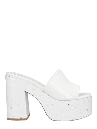 HAUS OF HONEY Leather Slide Sandals - White