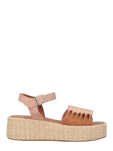 OROSCURO Leather Wedge Sandals - Pink