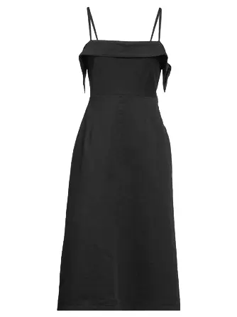 NOSTRASANTISSIMA Midi Flared Denim Dress - Black