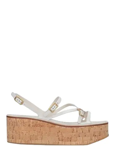 TOD'S Leather Wedge Sandals - White