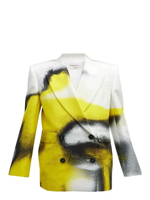 Alexander McQueen Printed Boxy Cady Jacket - White Mult