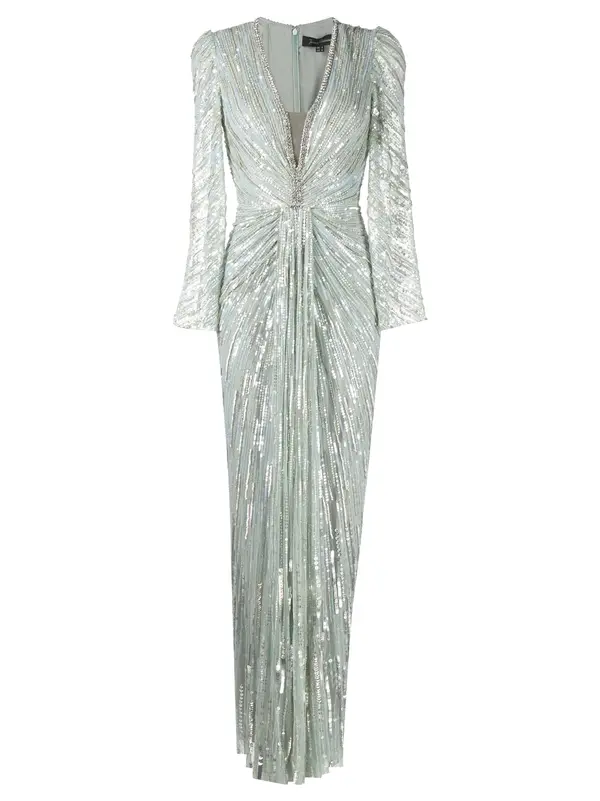 Jenny Packham Darcy Sequin-embellished Gown - Green