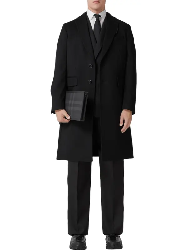 Burberry Single-breasted Wool Coat - Black