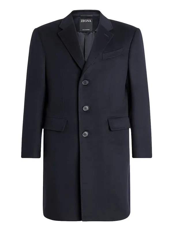 Zegna Oasi Cashmere Overcoat - Navy Solid