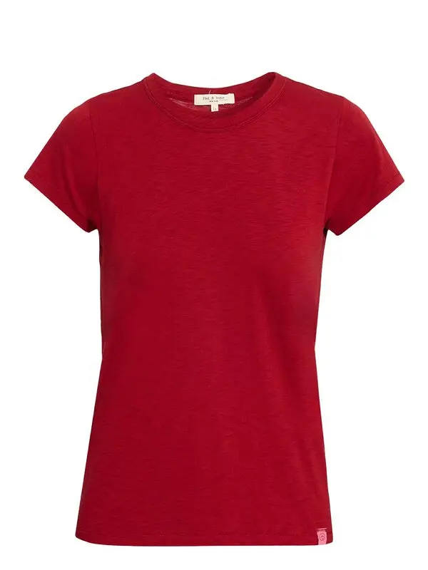 Rag & Bone Slub Crewneck Tee - Ruby