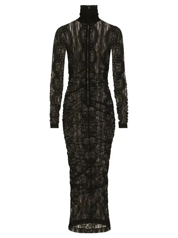 Dolce & Gabbana Semi-sheer Lace Dress - Black