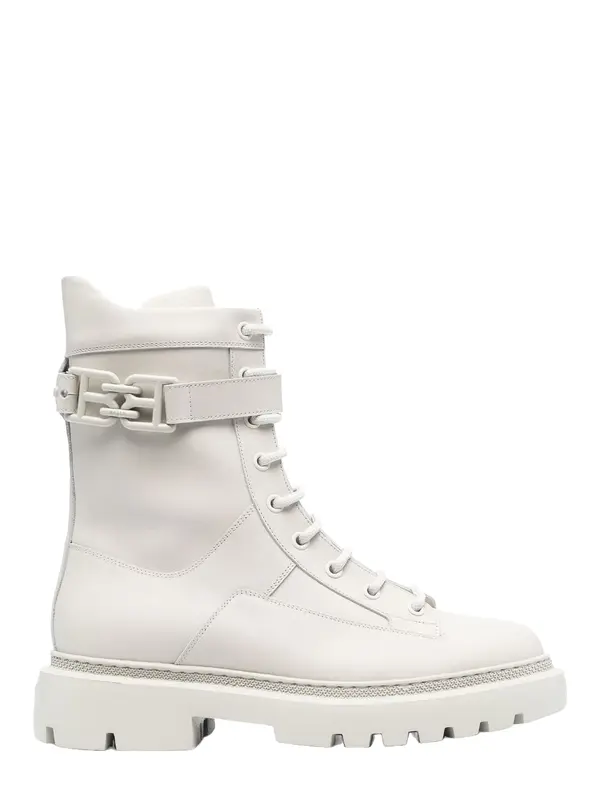 Bally Gioele Leather Ankle Boots - White