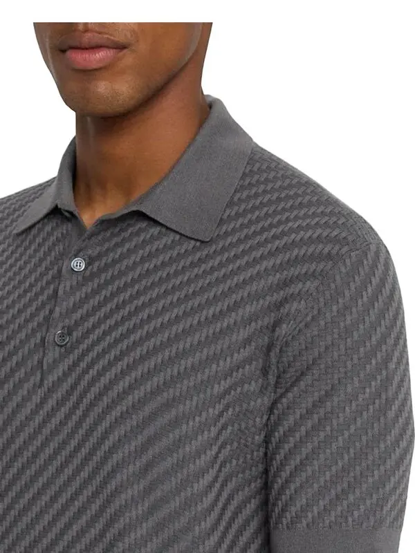 Brioni Apos;s Basketweave Stitch Polo Sweater - Graphite