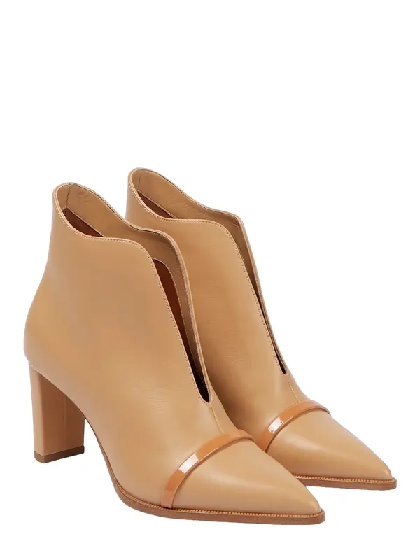 MALONE SOULIERS Clara Leather Ankle Boots - Beige