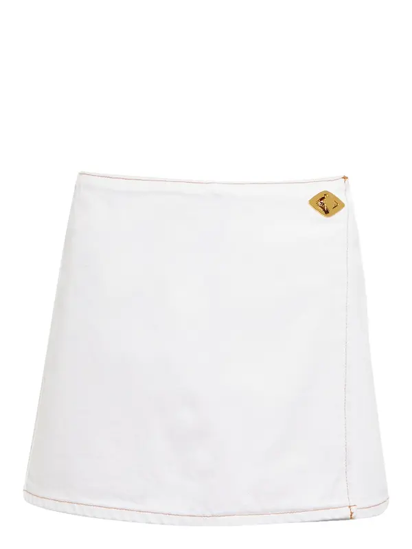 GANNI Denim Mini Skirt - White