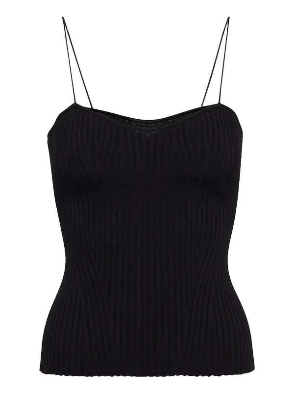 Khaite Ziggy Ribbed Top - Black