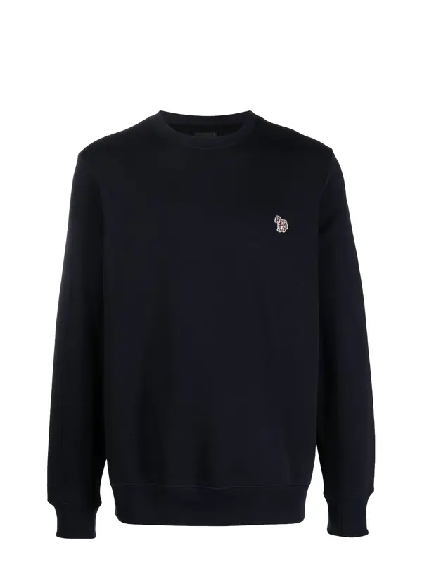 Paul Smith Zebra-patch Organic Cotton Sweatshirt - Blue