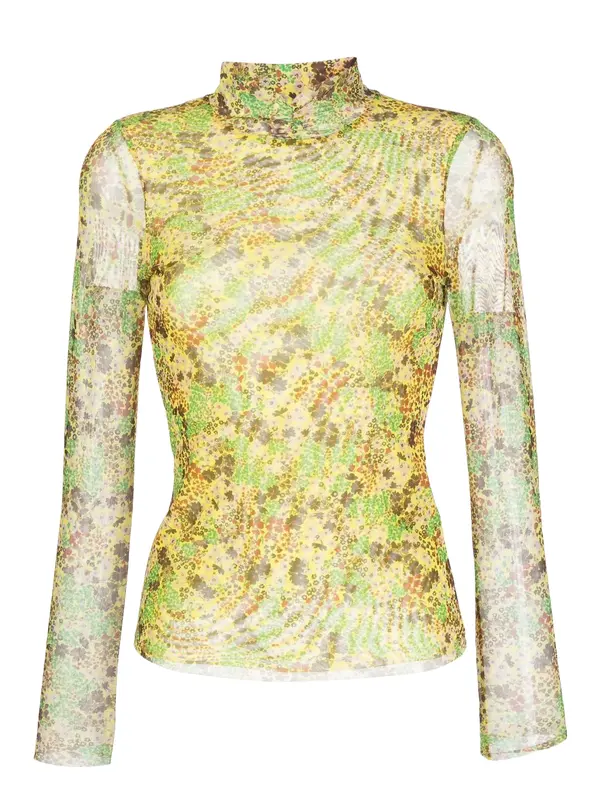 Ted Baker London Lennix Floral-print Top - Yellow
