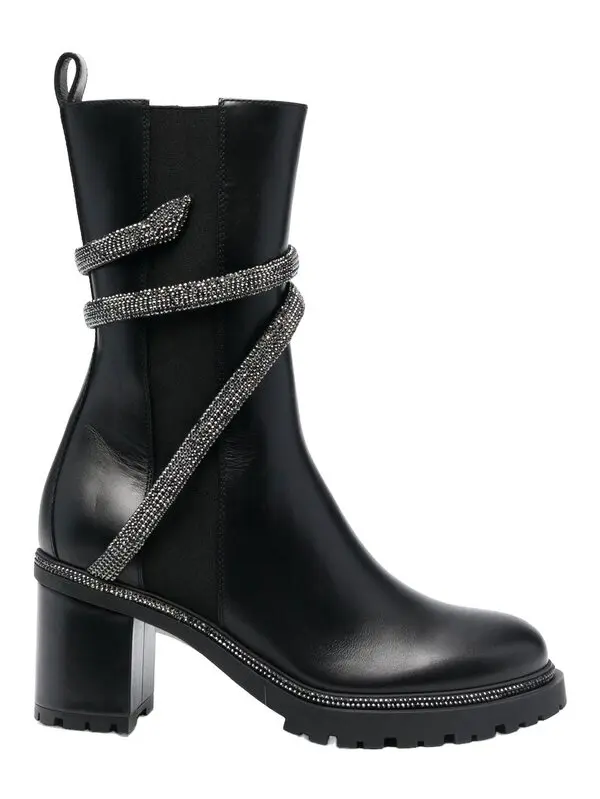 Rene Caovilla Cleo 65mm Embellished Chelsea Boots - V213 Black/jet Hematite