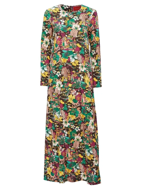 La DoubleJ Swing Floral-print Dress - Brown