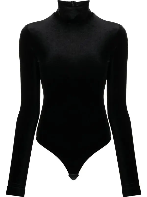 Dolce & Gabbana Roll-neck Velvet Top - Black