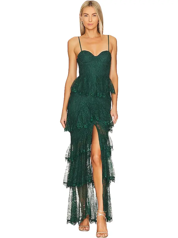 Majorelle Zelda Fitz Gown - Emerald Green