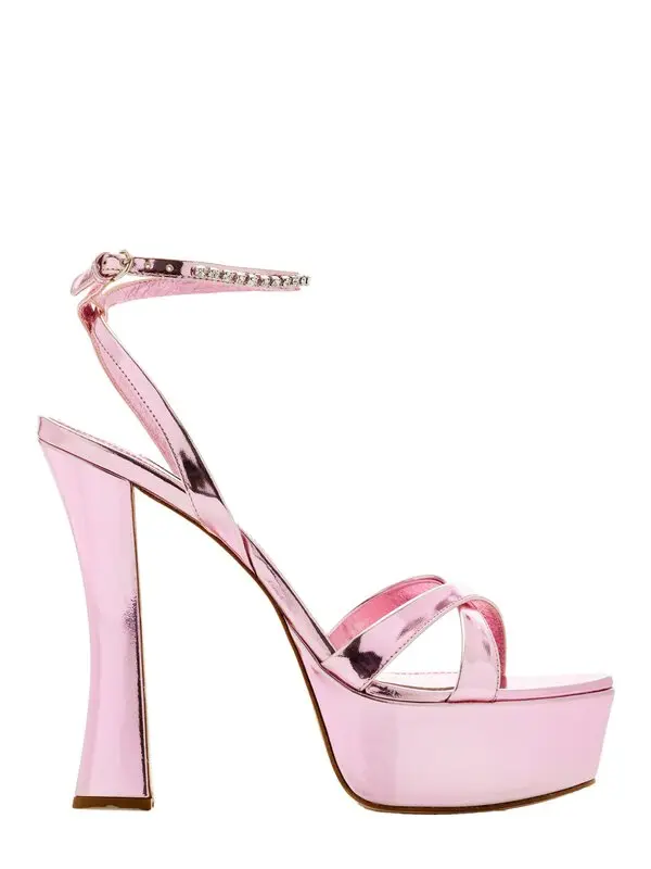 Miu Miu Décolleté Bejeweled Platform Sandals - Pink