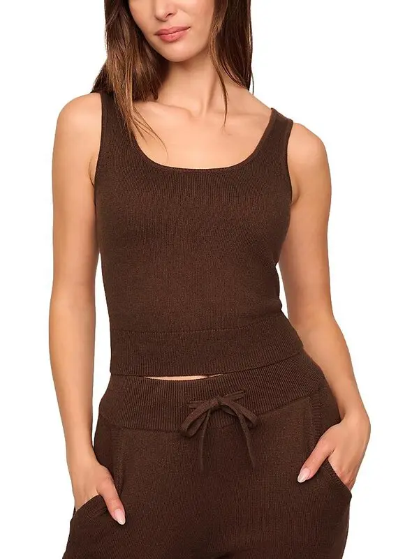 Eberjey Cropped Sweater Tank - Chocolate