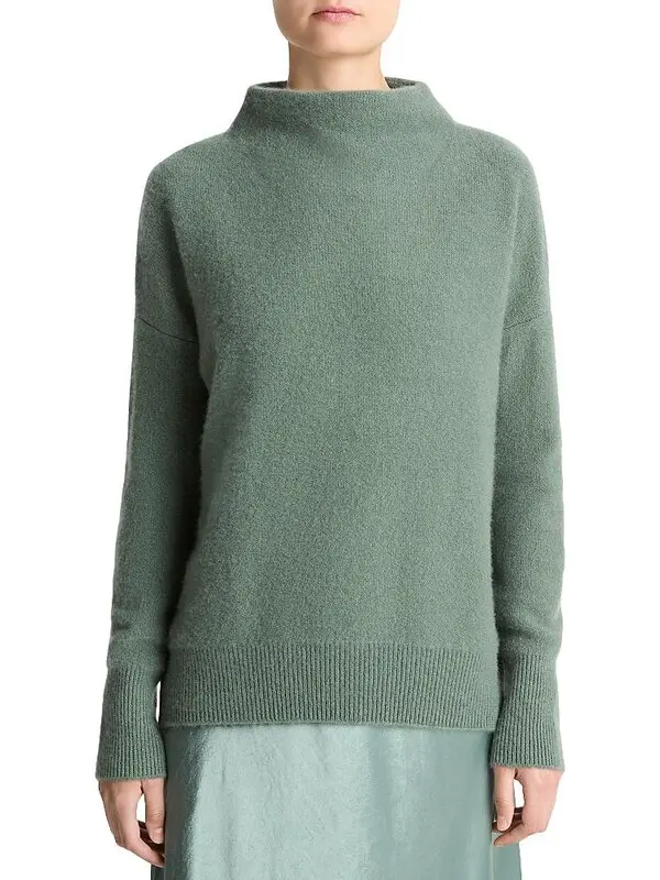 Vince Boiled Cashmere Funnel Neck Sweater - Deep Patin