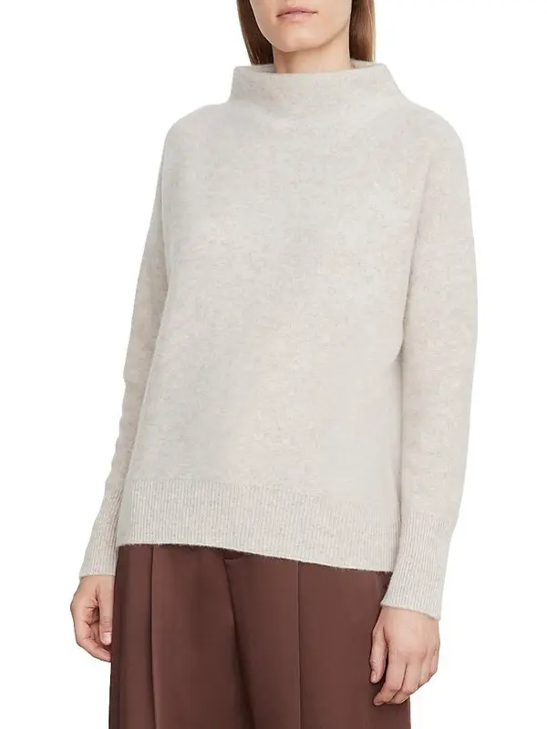 Vince Boiled Cashmere Funnel Neck Sweater - Marble