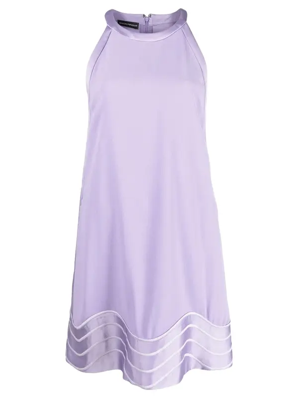 Emporio Armani Wave-pattern Shift Dress - Purple