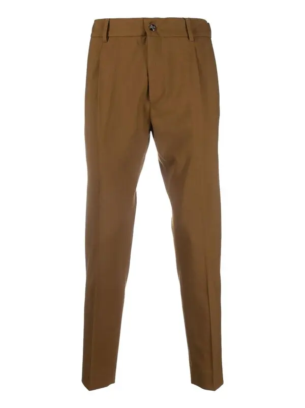 DELL'OGLIO High-waist Cropped Trousers - Brown