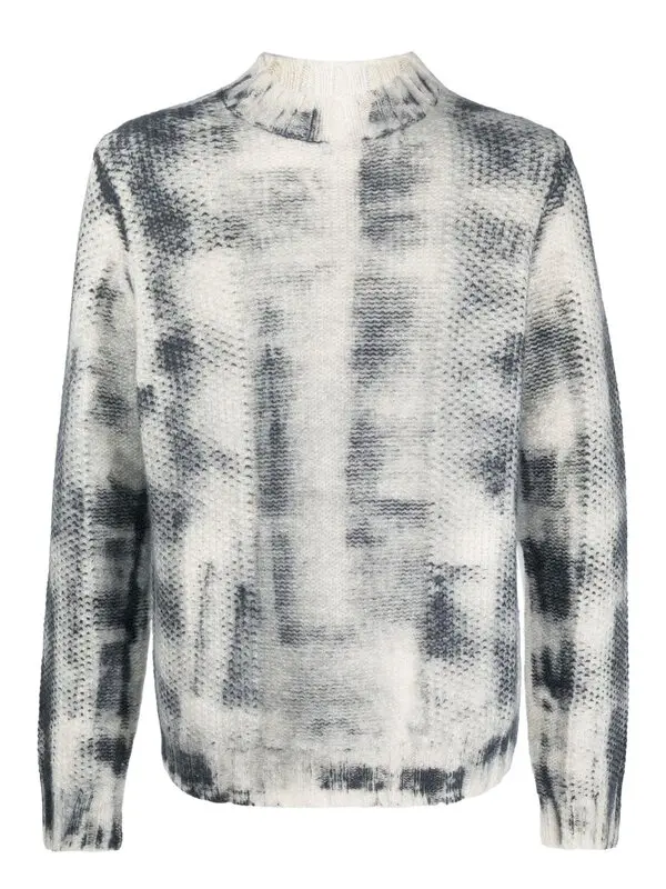 Malo Abstract-print Jumper - Blue