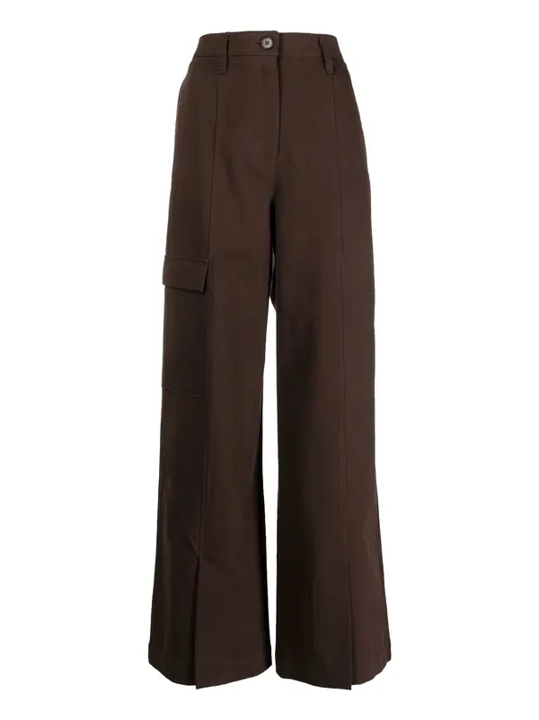 Goen.j Wide-leg Cargo Trousers - Brown