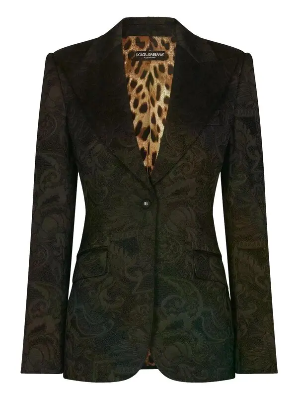 Dolce & Gabbana Turlington Floral-jacquard Blazer - Black
