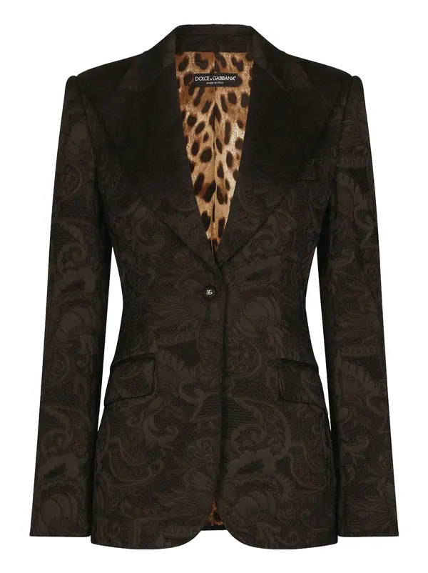 Dolce & Gabbana Turlington Floral-jacquard Blazer - Brown