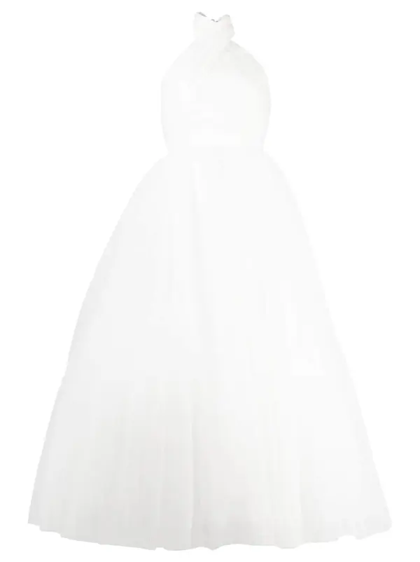 Giambattista Valli Halterneck Tulle Dress - White