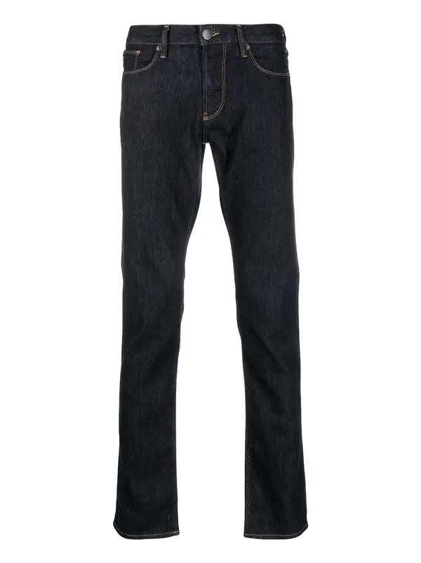 Emporio Armani Mid-rise Slim-fit Jeans - Blue