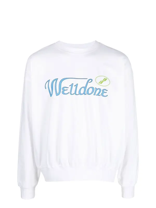 We11Done Logo-print Cotton Sweatshirt - White