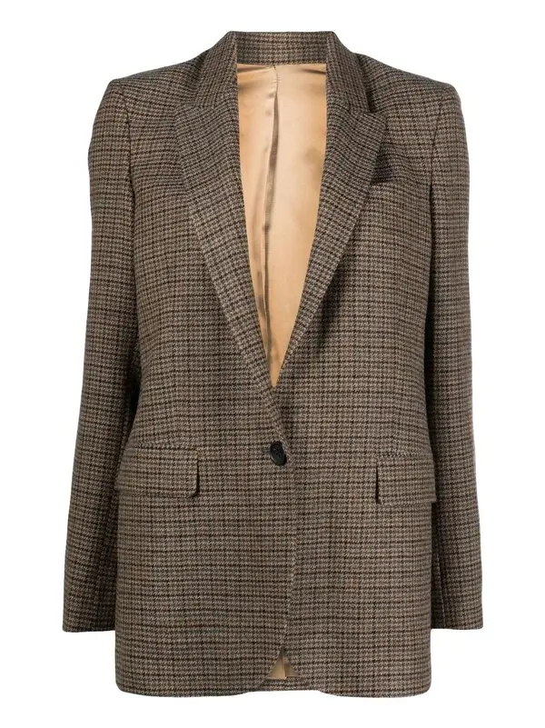 FORTELA Bella Textured Wool Blazer - Brown